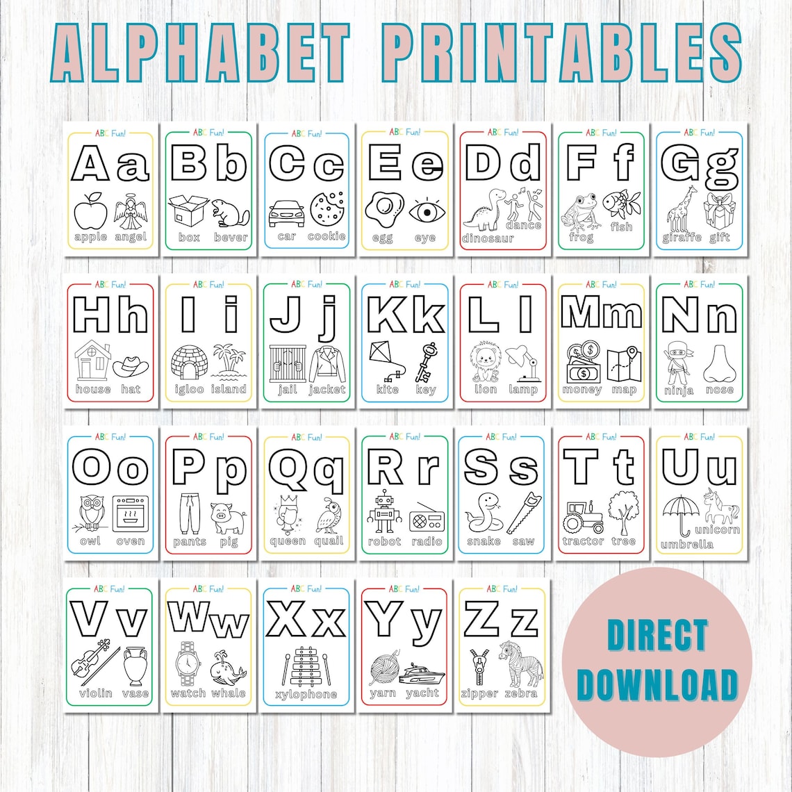 ABC Coloring Pages for Kids | Alphabet Learning | Kids Activity Time ...