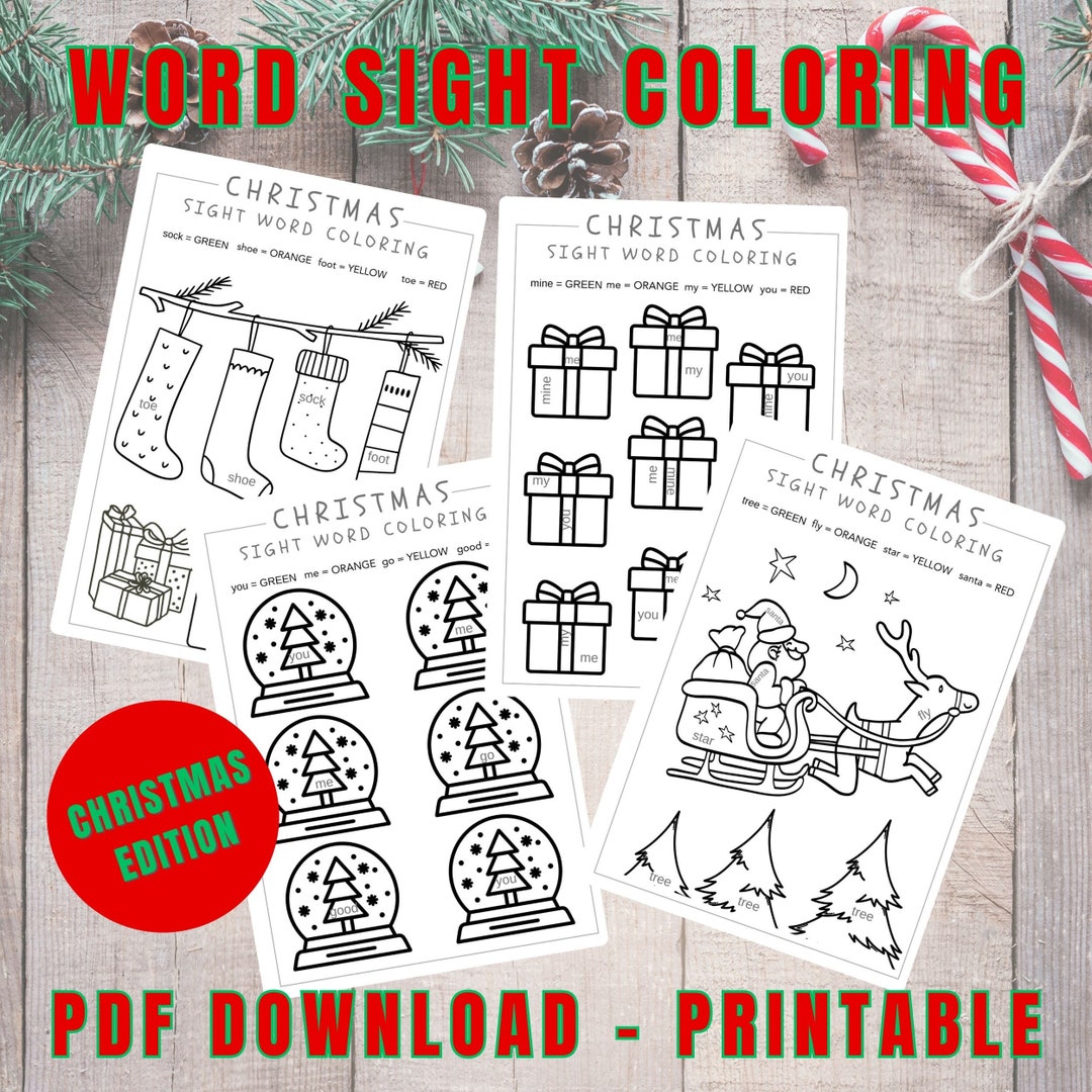 Christmas Word Sight Coloring | Activity Pages for Kids | Activity Time ...