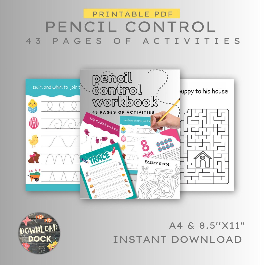 Pencil Control Workbook, Handwriting Activity for Preschool ...