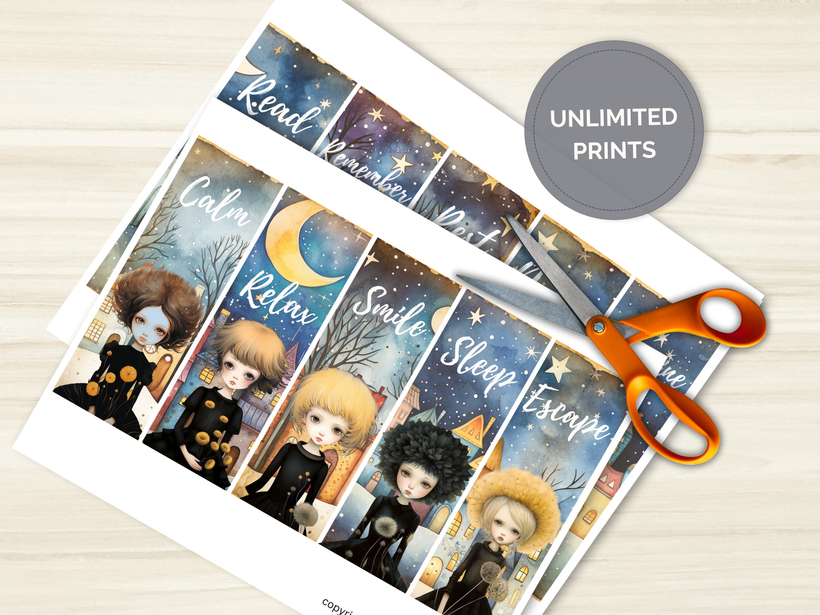 Cute Printable Bookmarks for Girls and Women. 10 Unique Whimsical ...