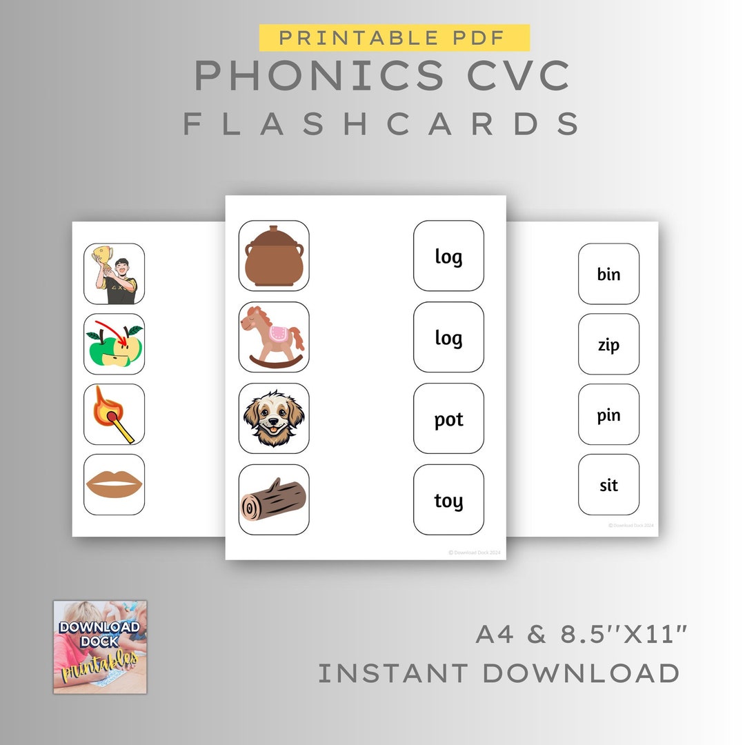 Phonics Flash Cards for Preschool to Download and Print at Home. 40 ...