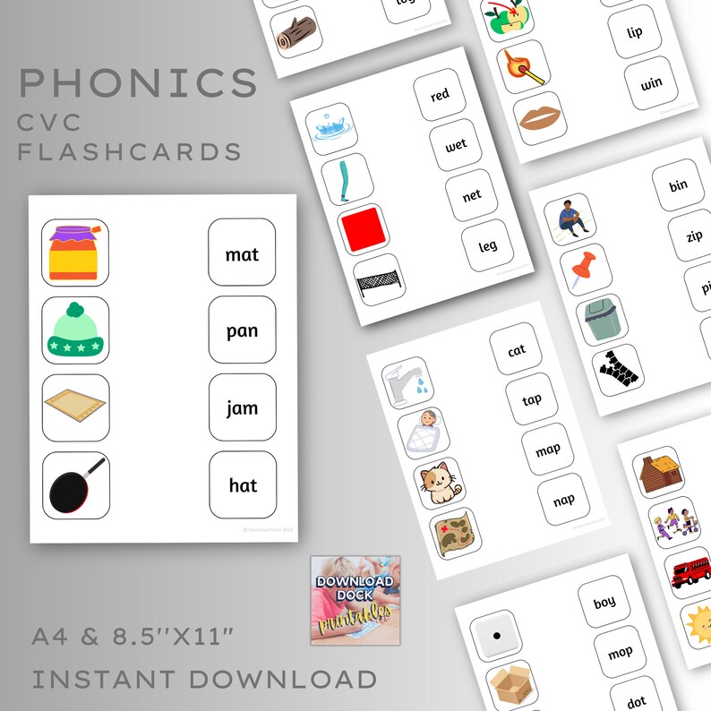 Phonics Flash Cards for Preschool to Download and Print at Home. 40 ...