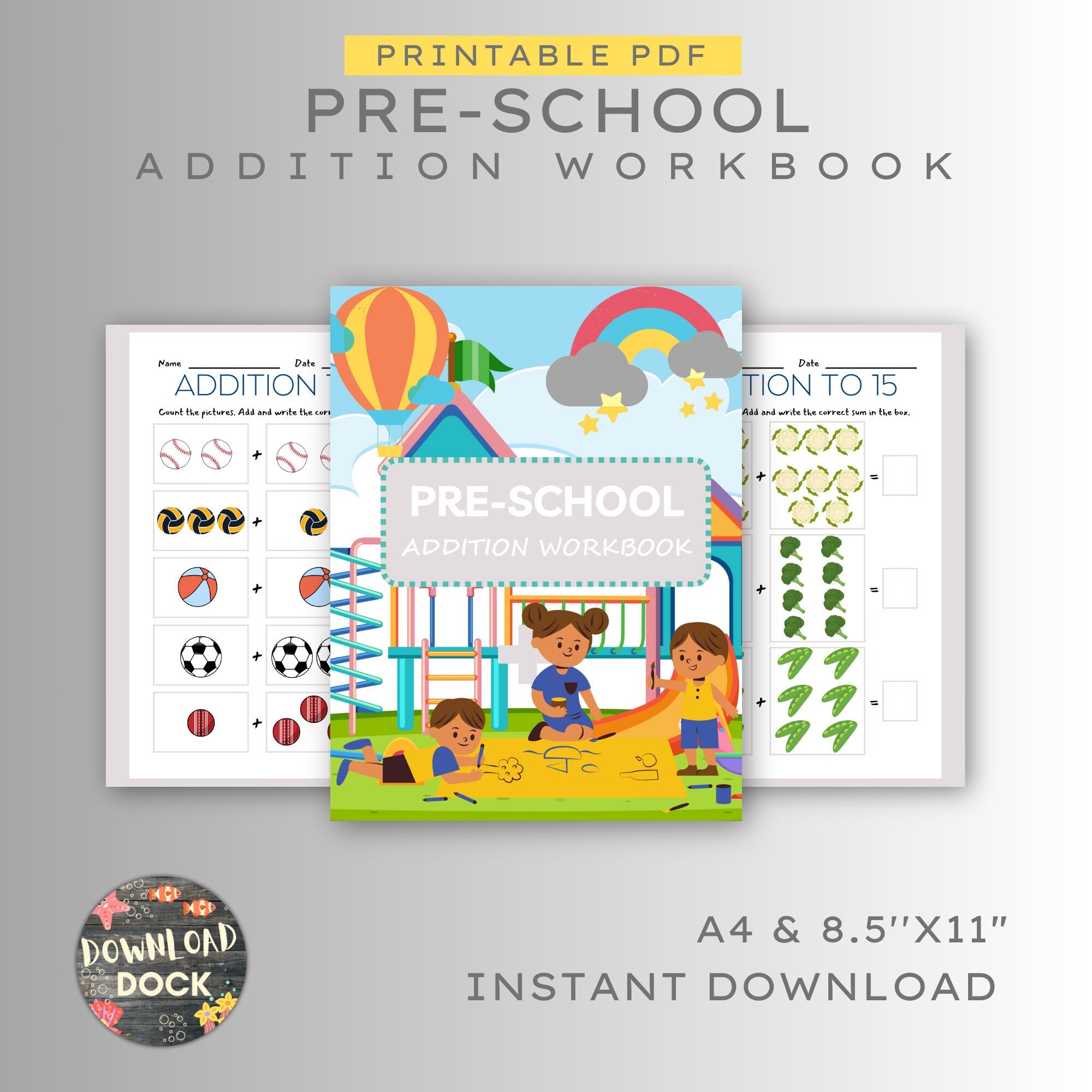 Preschool Addition Math Worksheets. Educational Activity for ...