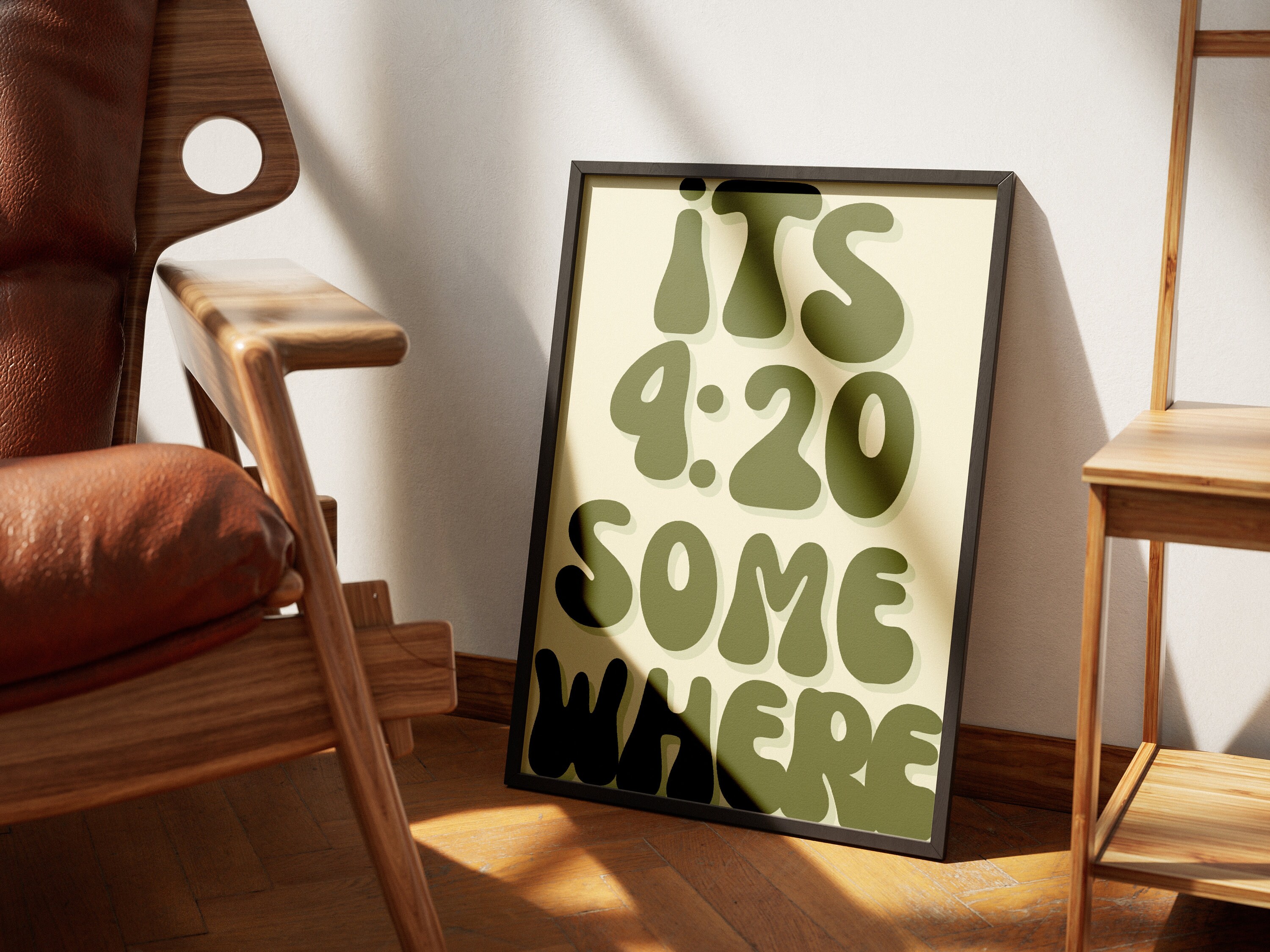 Its 420 Somewhere Print, Trendy Cannabis Apartment Decor, Funny Stoner ...