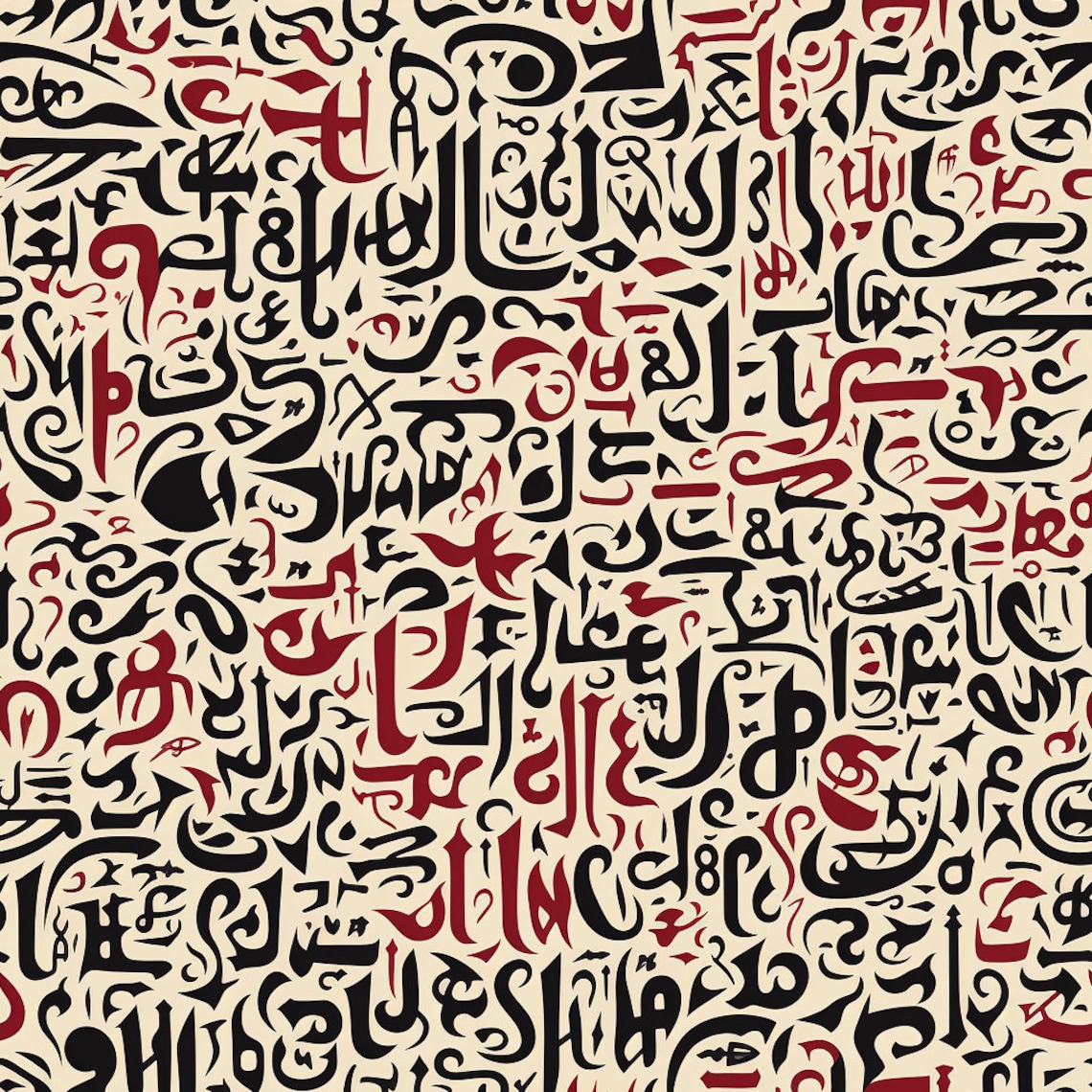 Bundle of 40 Calligraphy Art Seamless Pattern Illustrations , Digital ...