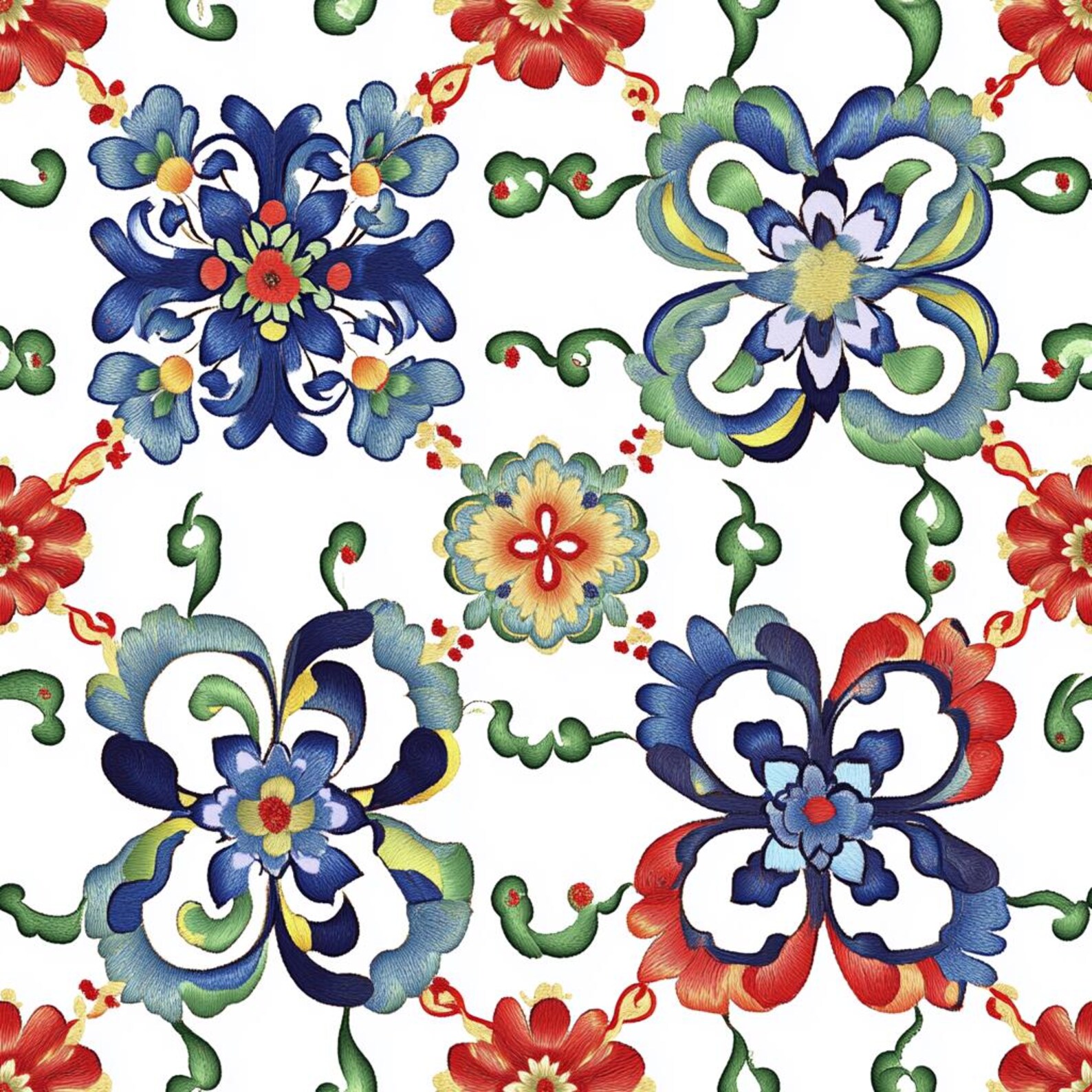 Bundle of 40 Chinese Asymmetrical Seamless Pattern Art Illustrations ...