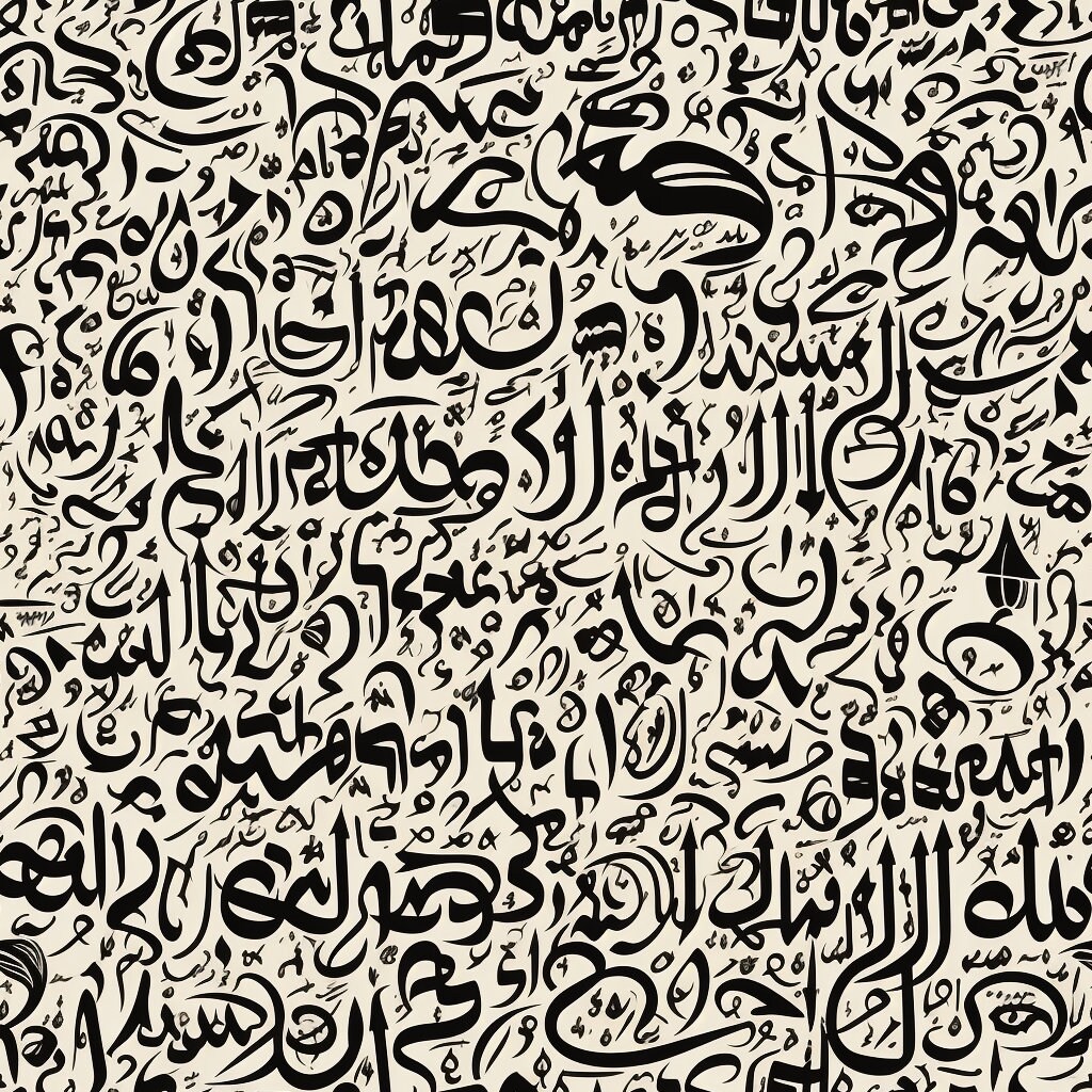 Bundle of 40 Calligraphy Art Seamless Pattern Illustrations , Digital ...