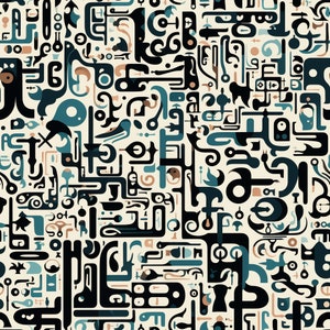 Bundle of 40 Calligraphy Art Seamless Pattern Illustrations , Digital ...