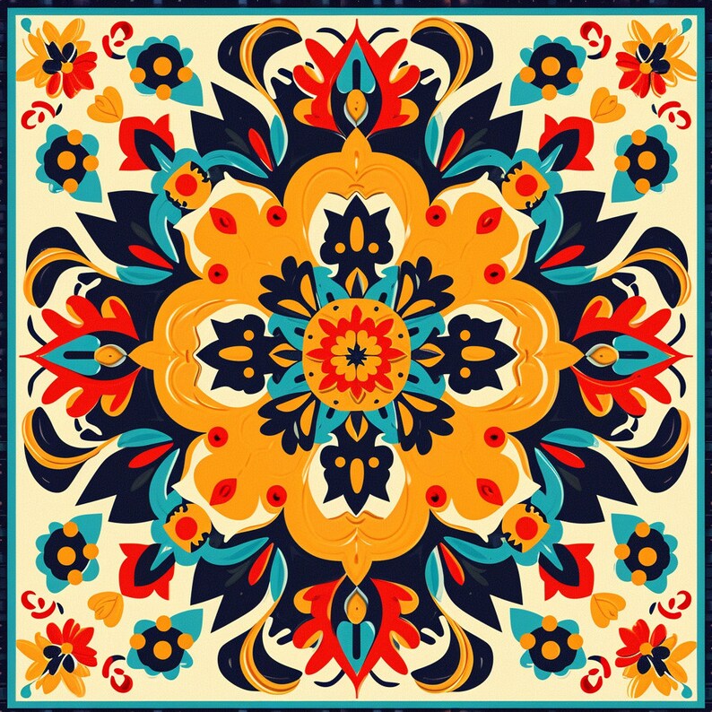 Bundle of 40 Folk Art Seamless Pattern Illustrations Digital Clipart ...