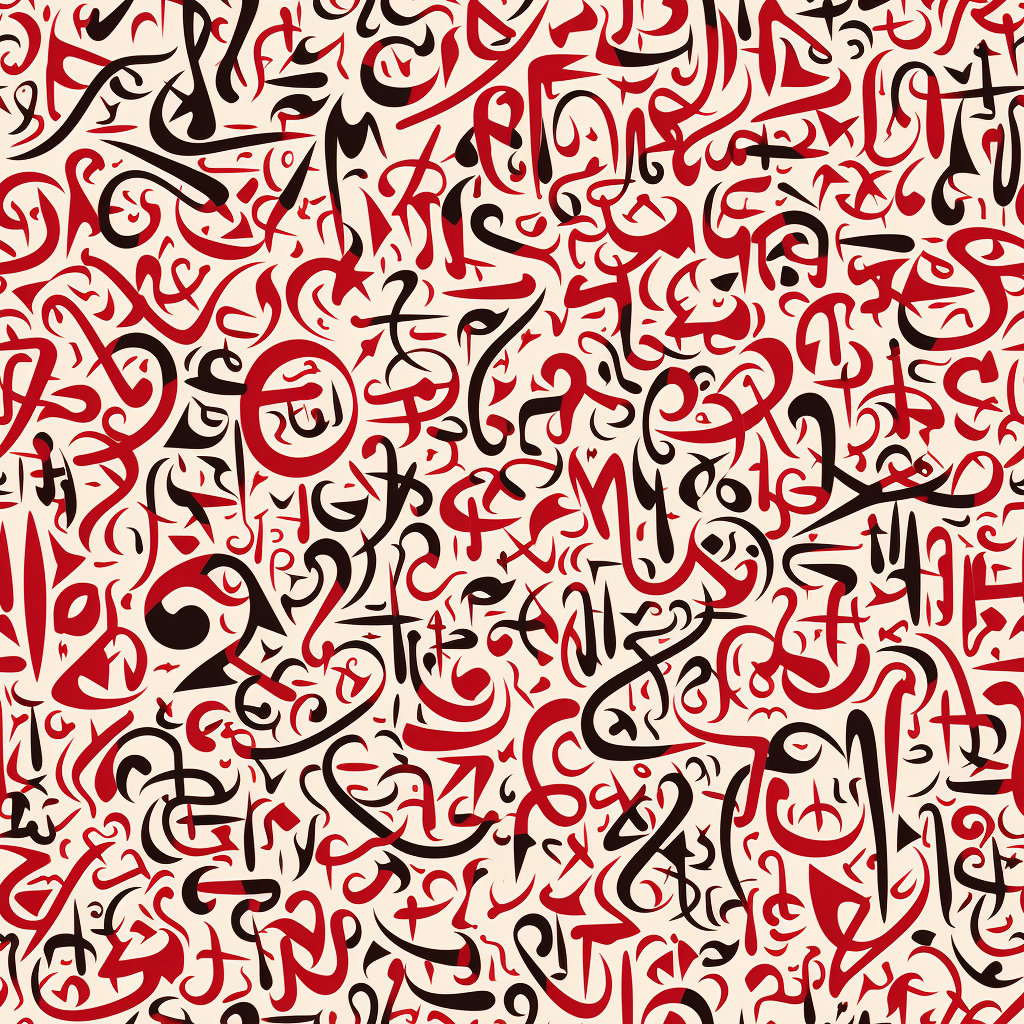 Bundle of 40 Calligraphy Art Seamless Pattern Illustrations , Digital ...