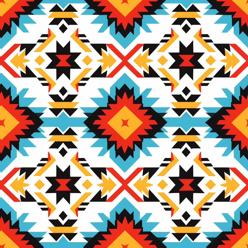 Bundle of 40 Native Art Seamless Pattern Illustrations on White ...