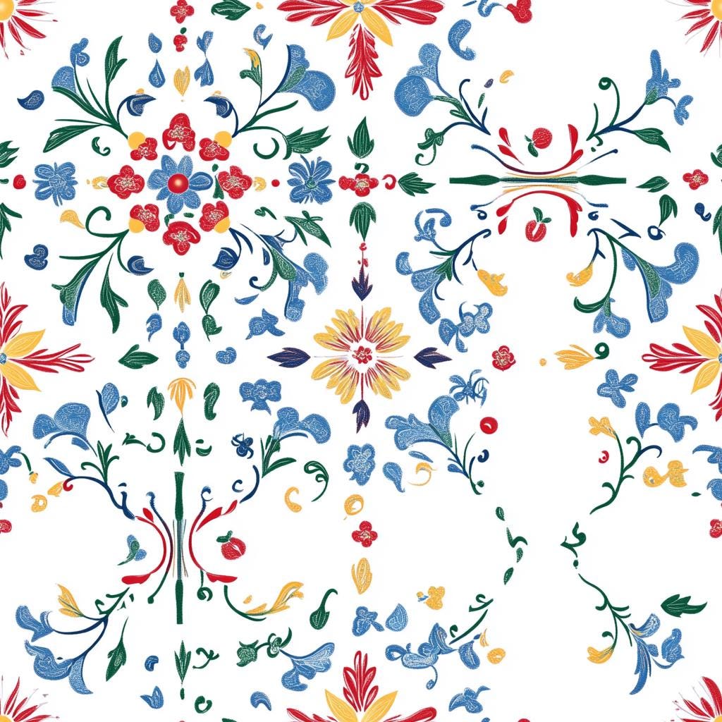 Bundle of 40 Chinese Asymmetrical Seamless Pattern Art Illustrations ...