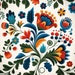 Bundle of 40 Folk Art Seamless Pattern Illustrations on White ...