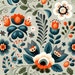 Bundle of 40 Folk Art Seamless Pattern Illustrations on Grey Background ...