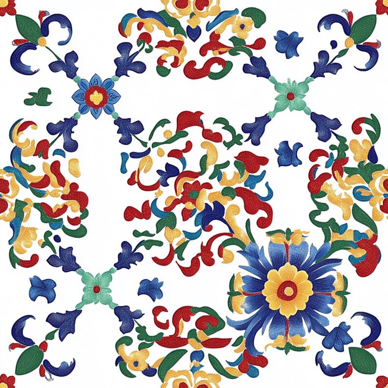 Bundle of 40 Chinese Asymmetrical Seamless Pattern Art Illustrations ...