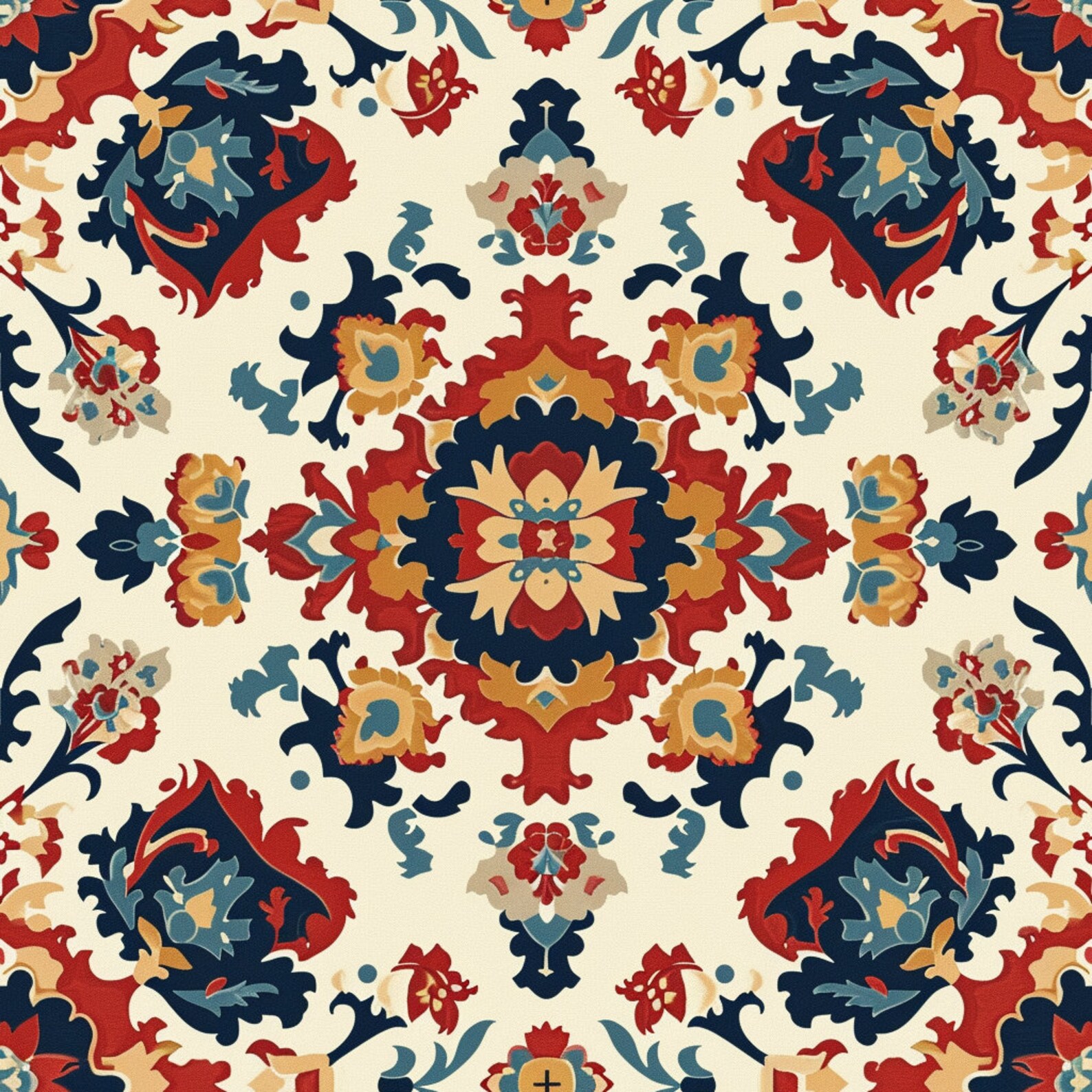 Bundle of 40 Folk Art Seamless Pattern Illustrations Digital Clipart ...