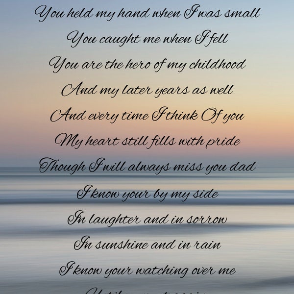 Remembrance Poem for Father - Etsy