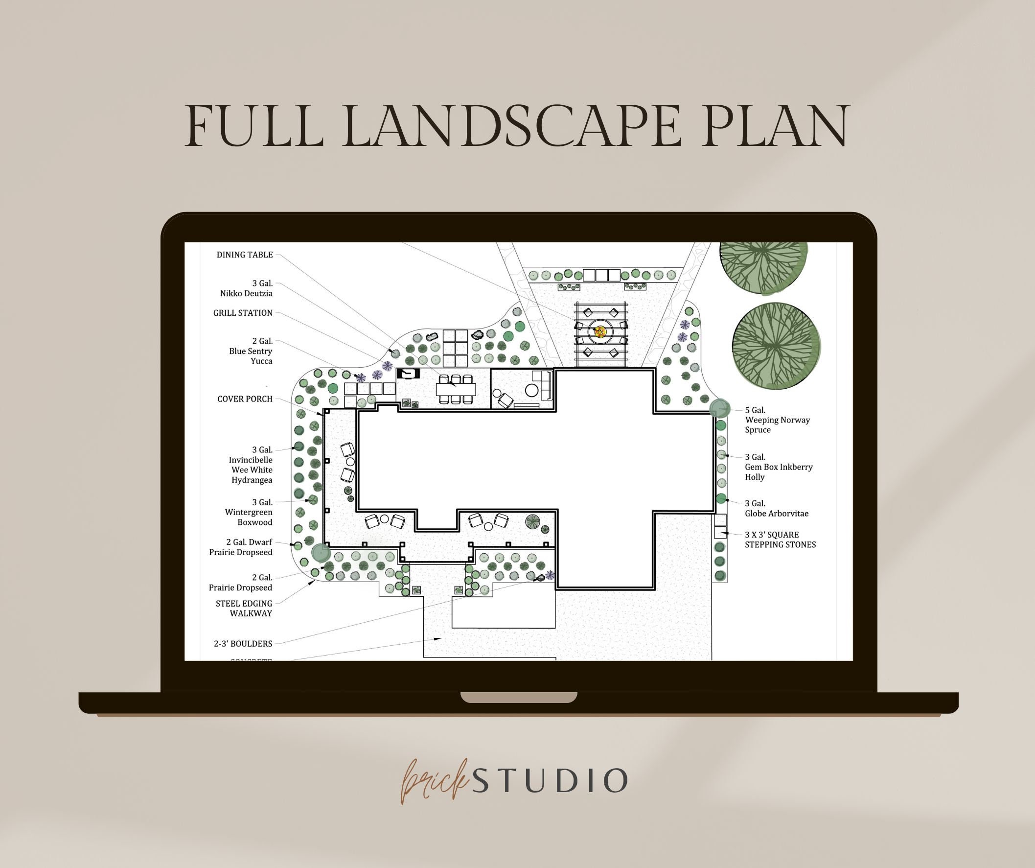 Upgrade to Entire Landscaping Proposal From Back - Etsy