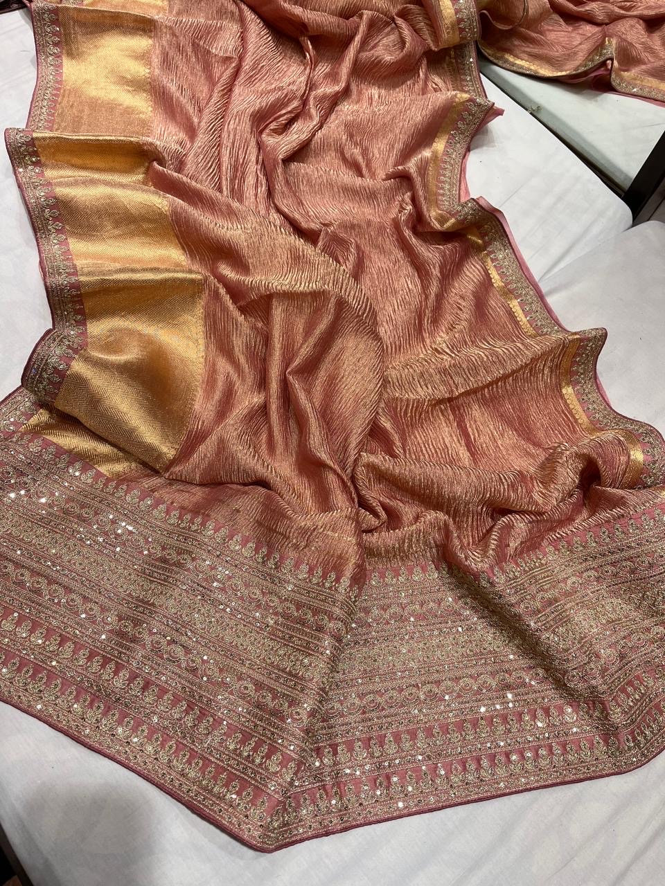 Crush Tissue Saree / Kanjeevaram Saree / Indian Sarees / Sari - Etsy
