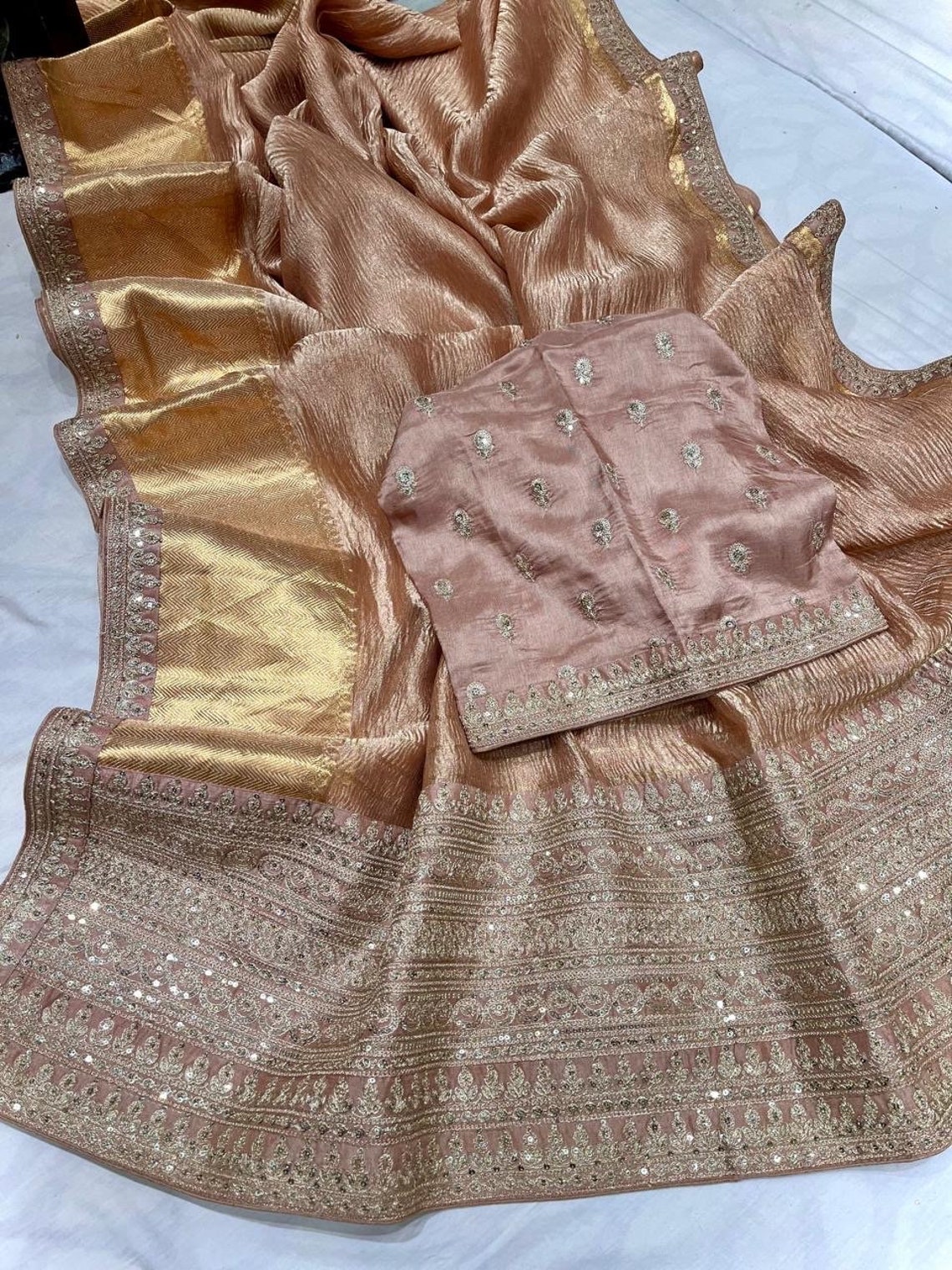 Crush Tissue Saree / Kanjeevaram Saree / Indian Sarees / Sari - Etsy