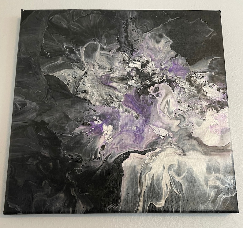 12x12 Dark Dutch Pour Painting - Etsy