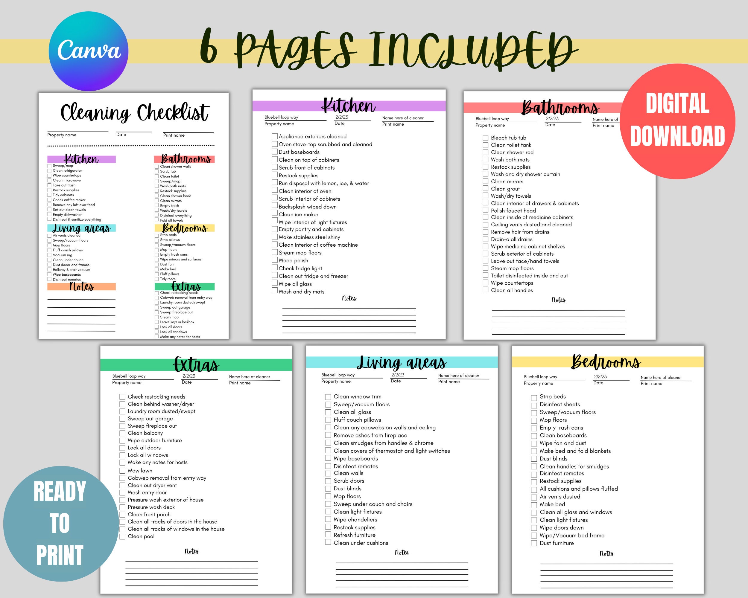 Master Cleaning Checklist for House Deep Clean Checklist - Etsy Australia