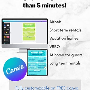 Airbnb Welcome Sign Guest Arrival Poster Template Vacation Rental ...