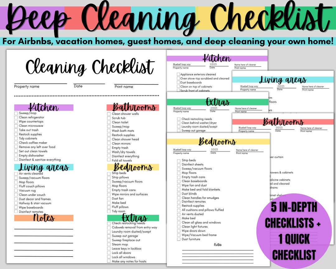 Master Cleaning Checklist for House Deep Clean Checklist - Etsy