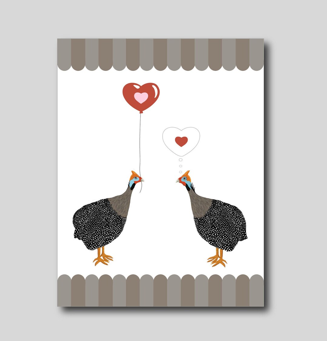 Printable Guinea Fowl Card, Fowl in Love - Etsy
