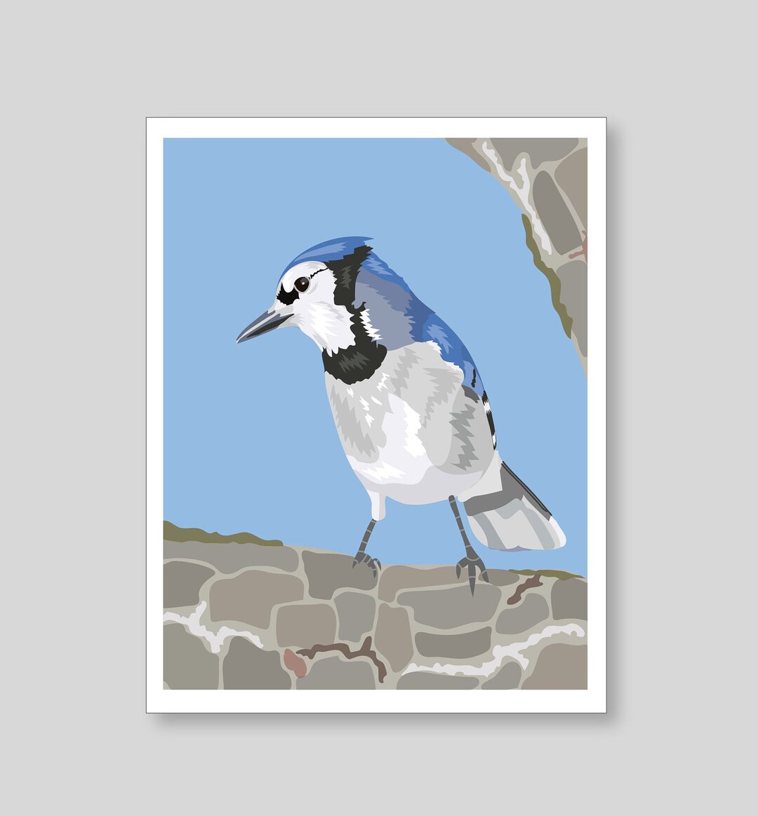 Printable Blue Jay in a Tree Card - Etsy