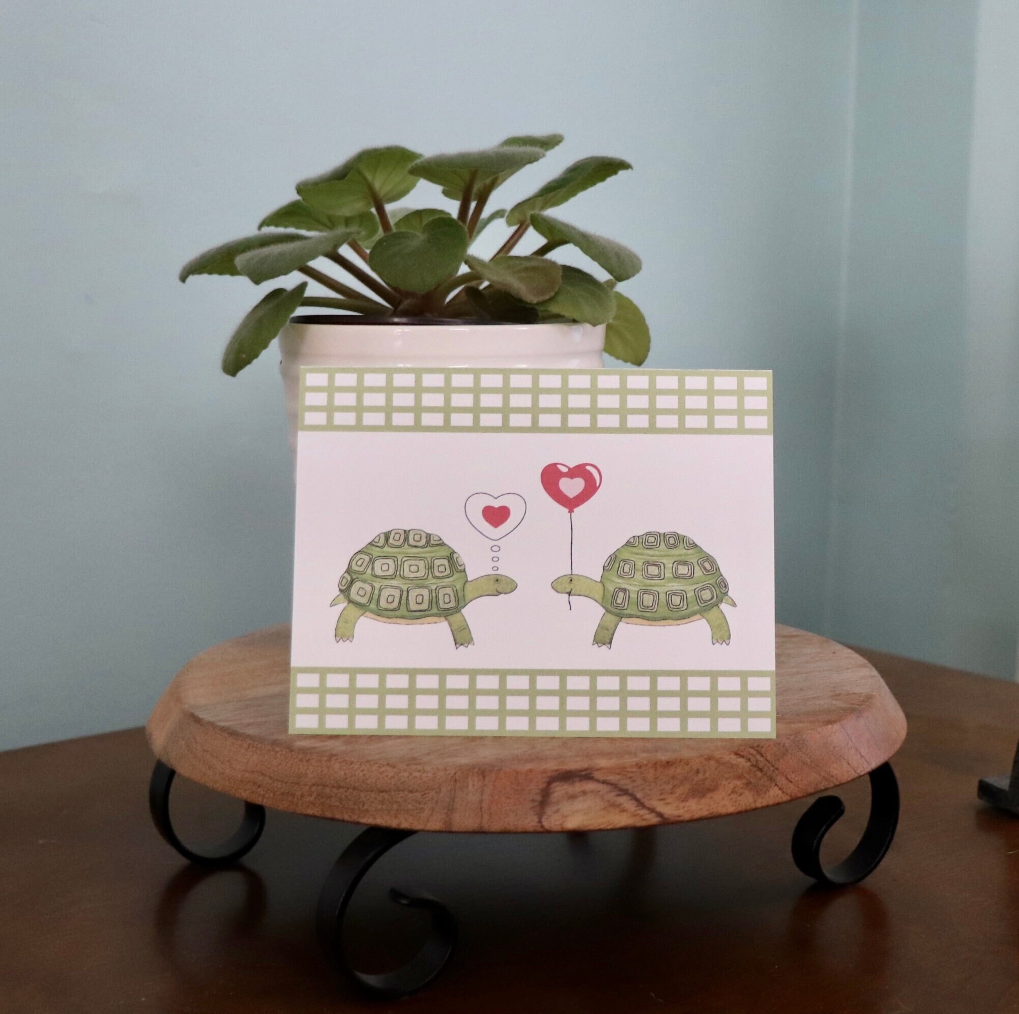Printable Turtles With Heart Balloon Card Turtles in Love - Etsy