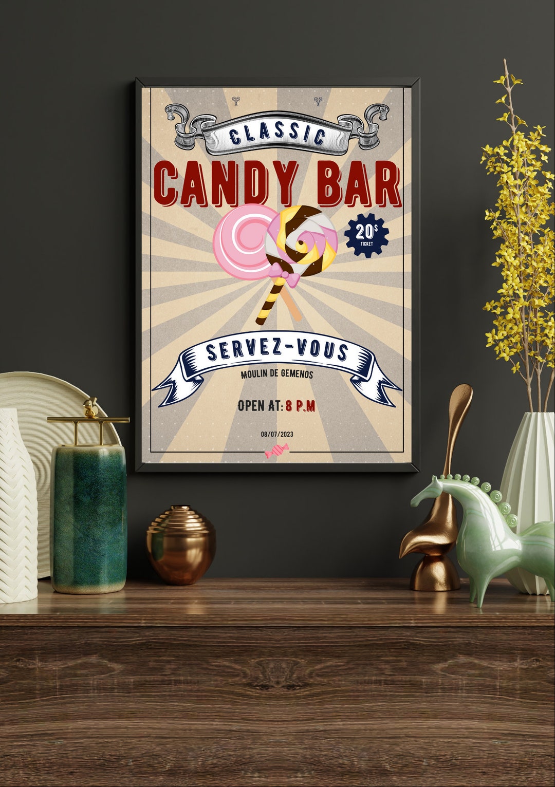 Retro Candy Bar Poster - Etsy