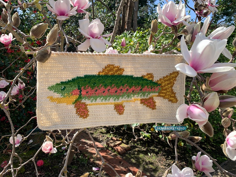 Trout Tango Crochet Wall Hanging Pattern PDF Tapestry Crochet Pattern ...