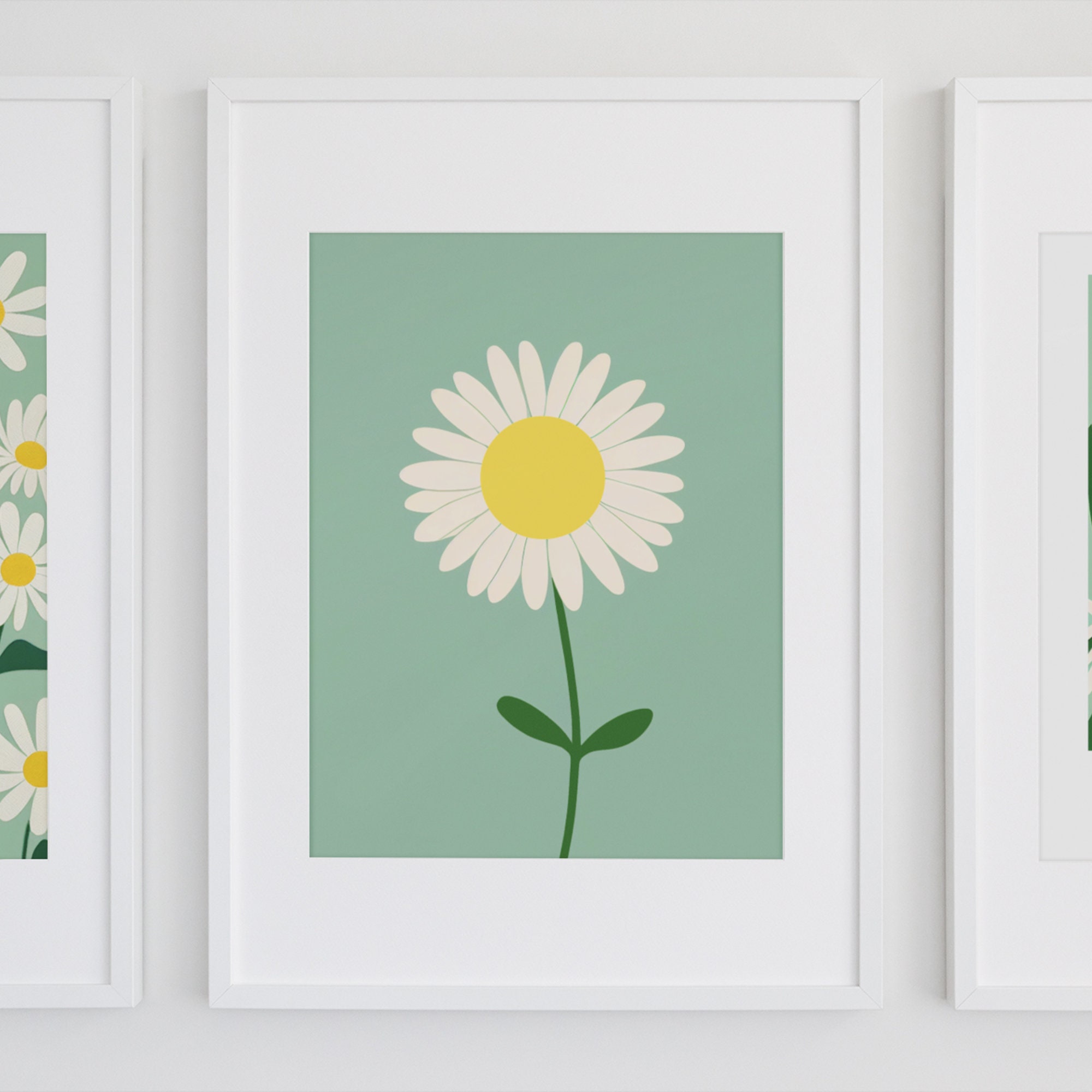 Daisy Wall Print Set of 3 Botanical Wall Art Flower Art - Etsy