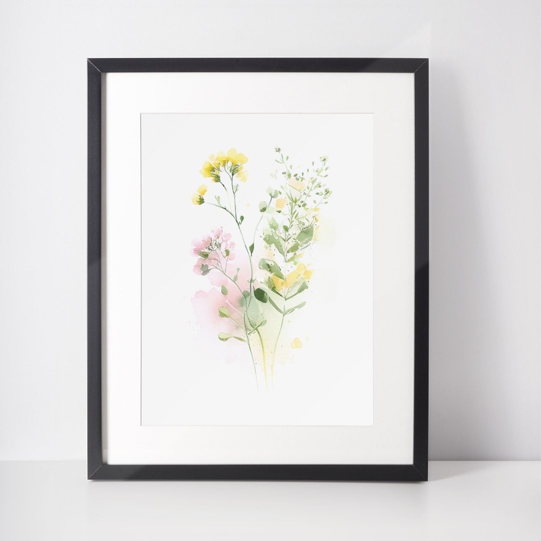 Spring Decor, Printable Wall Art, Spring Floral Wall Art, Watercolor ...