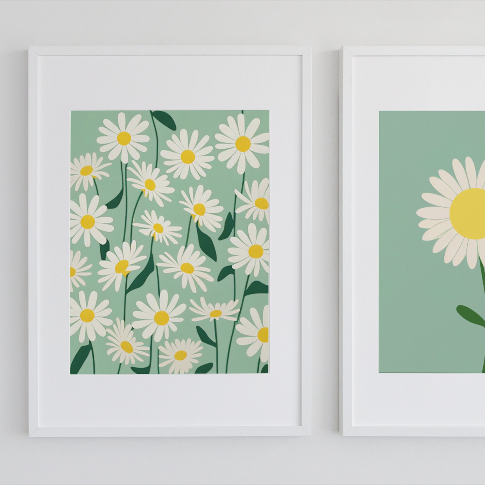Daisy Wall Print Set of 3 Botanical Wall Art Flower Art - Etsy