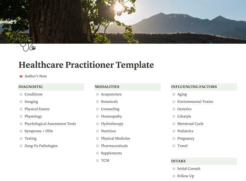 NOTION TEMPLATE: Clinic Note Organizer for Clinical Practitioners ...