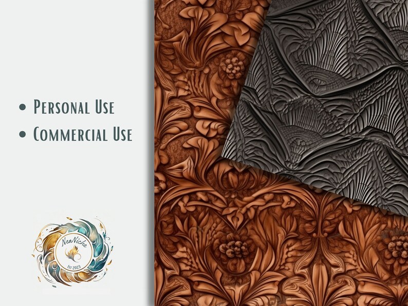 Embossed Leather Digital Paper | Seamless Design | Commercial Use ...
