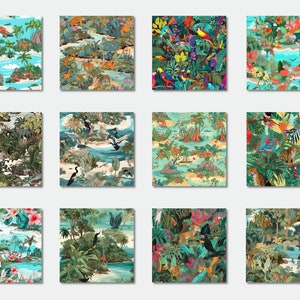 Tropical Beach Paradise Digital Paper Luau Island Theme for Parties Fun ...