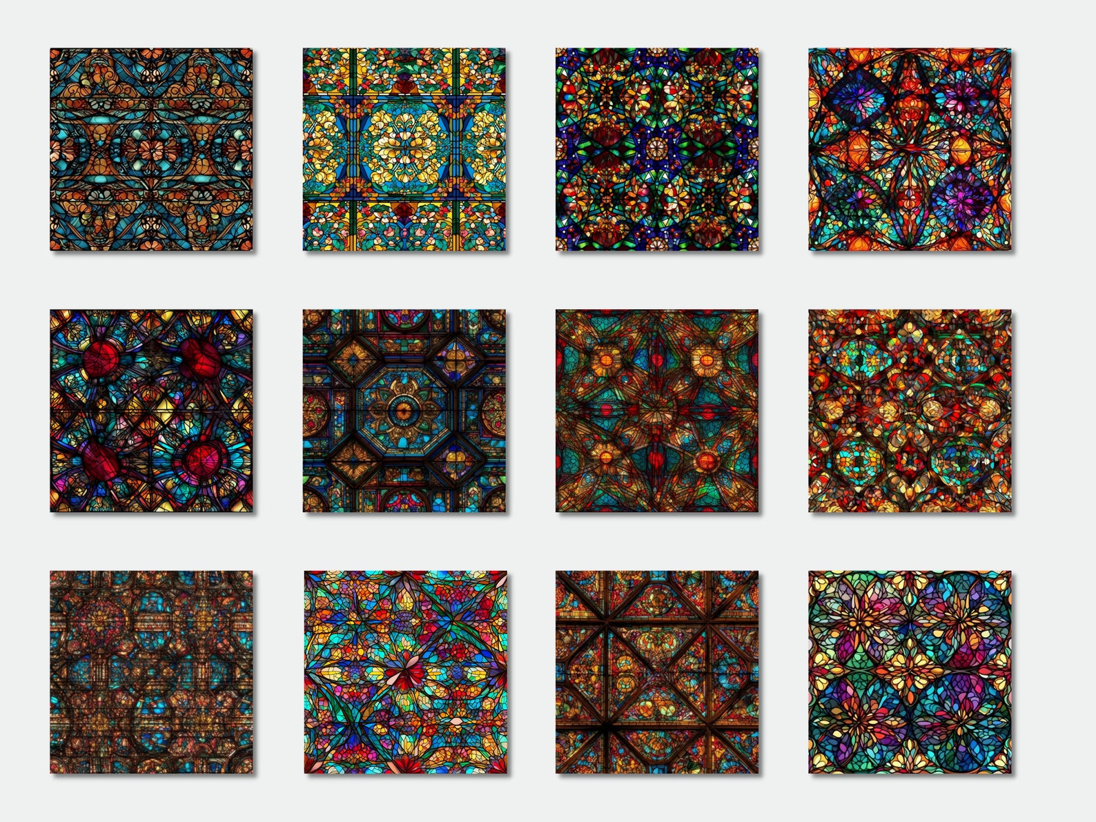 Stained Glass Digital Paper | Colorful Texture, Beautiful Designs ...