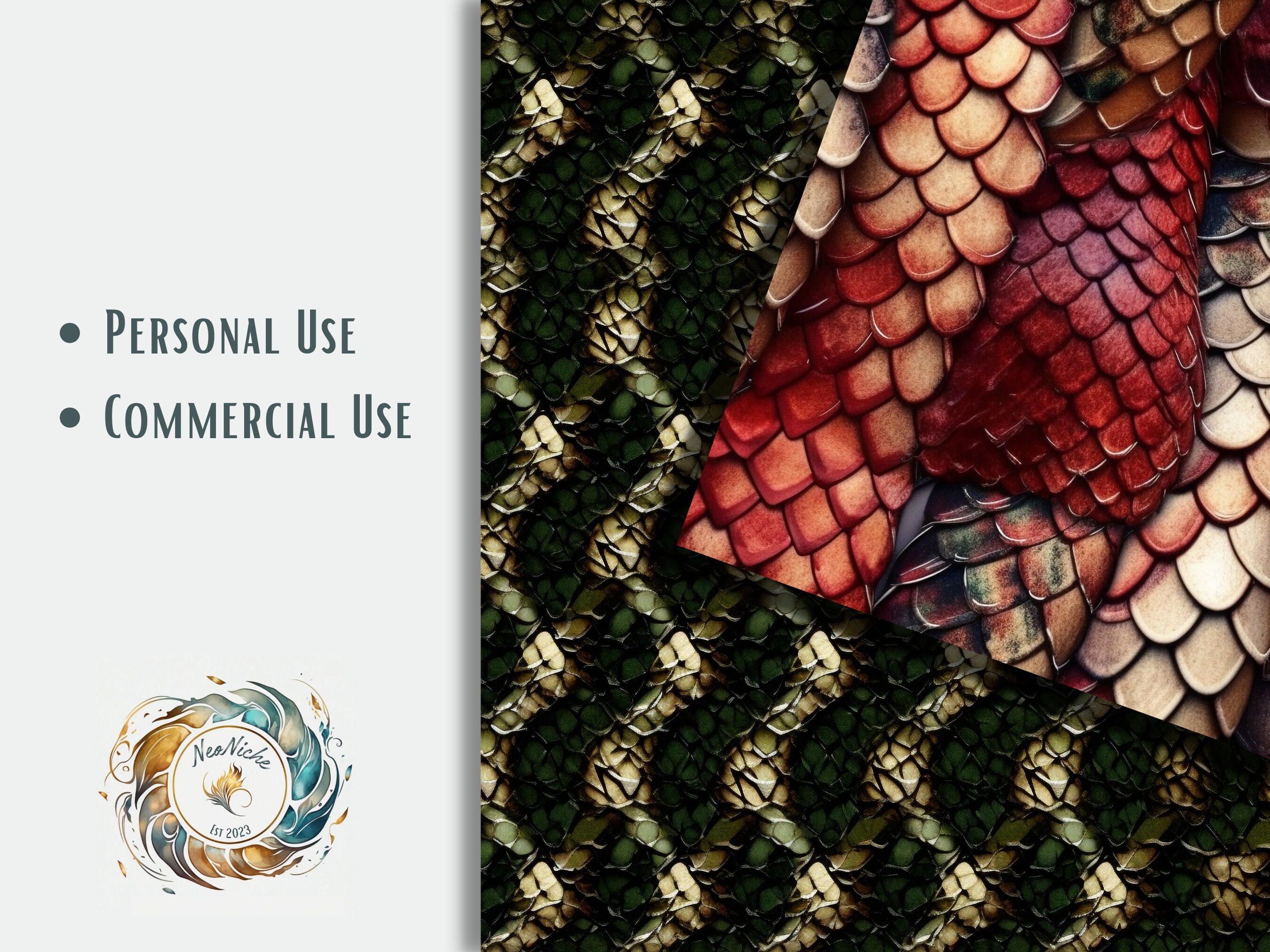 Snakeskin Digital Paper Reptile Pattern Exotic Animal Scaled Texture ...