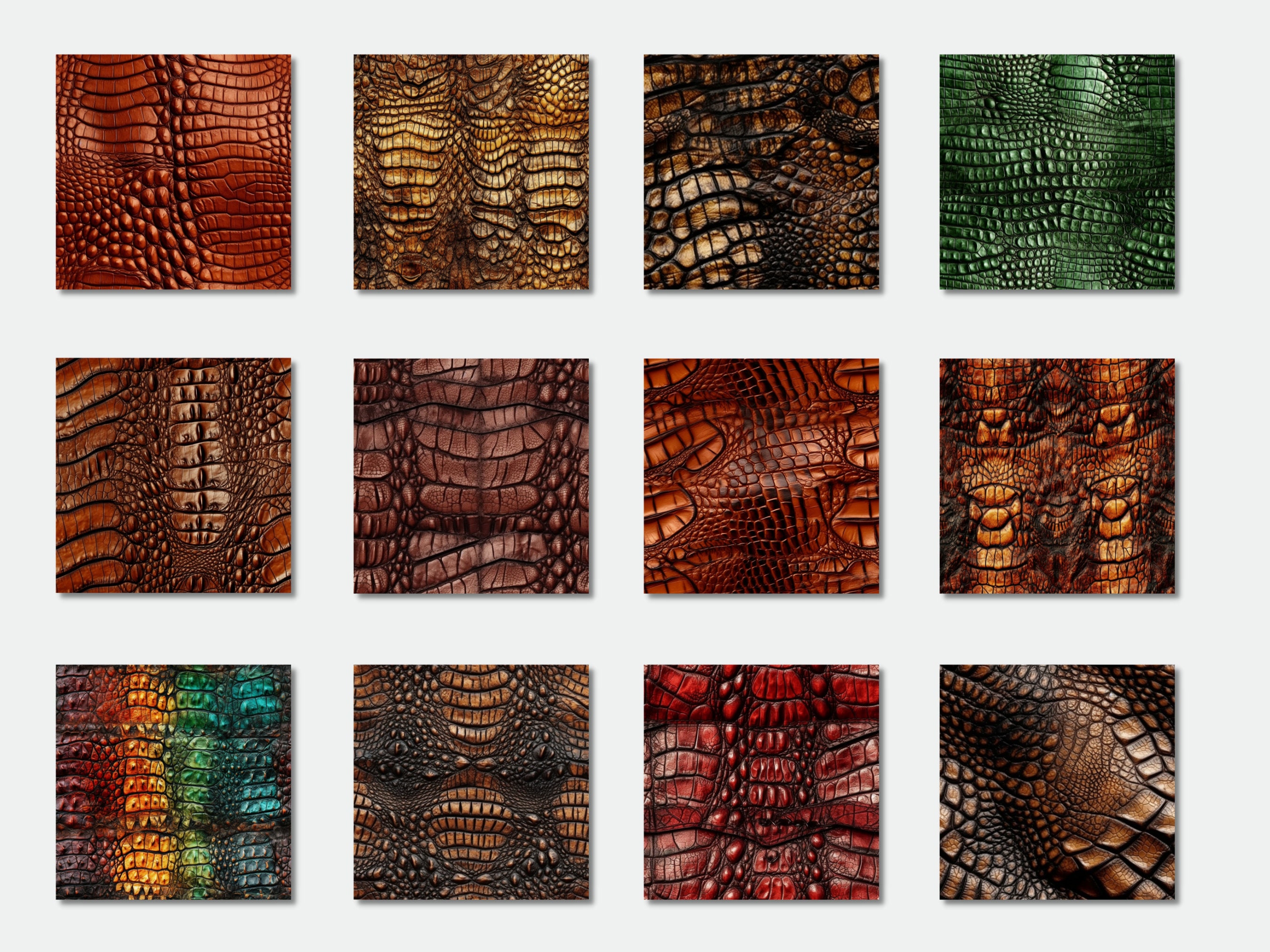 Crocodile Leather Digital Paper Exotic Animal Pattern, Alligator Skin ...