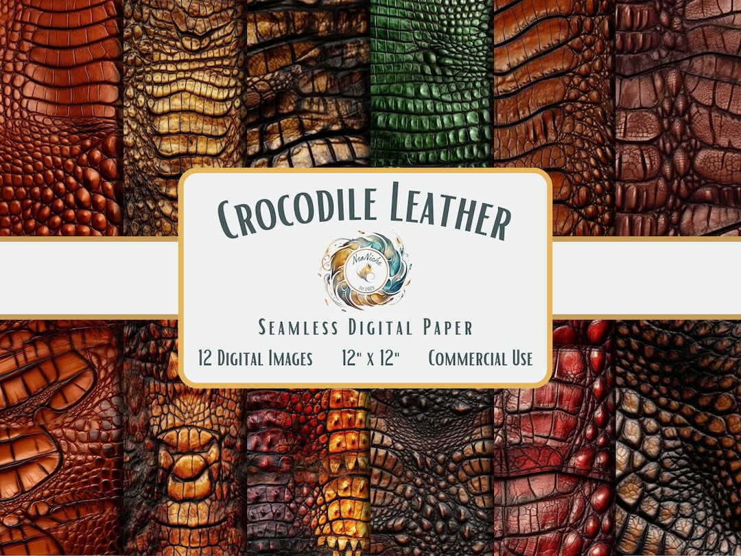 Crocodile Leather Digital Paper Exotic Animal Pattern, Alligator Skin ...