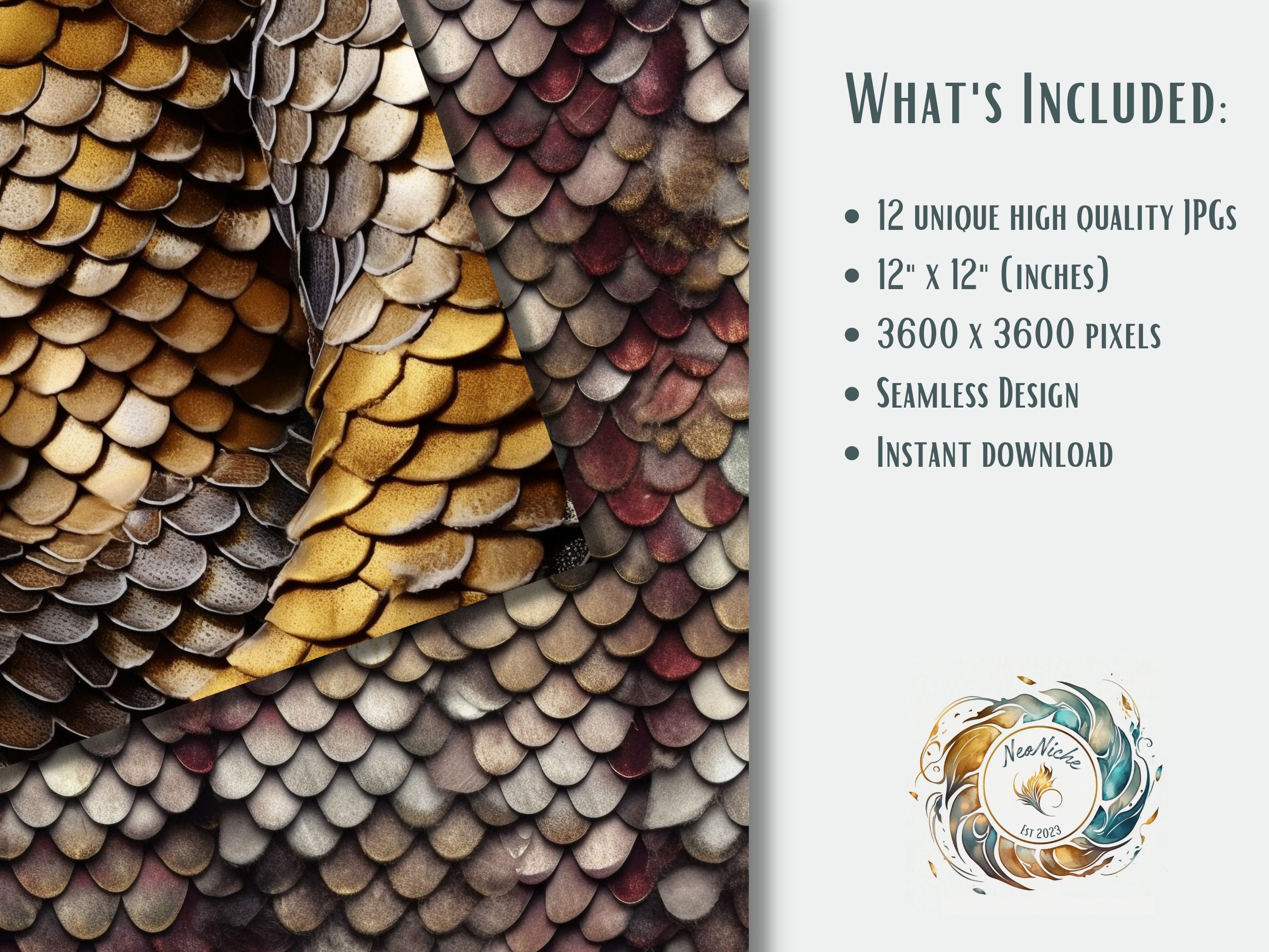 Snakeskin Digital Paper Reptile Pattern Exotic Animal Scaled Texture ...