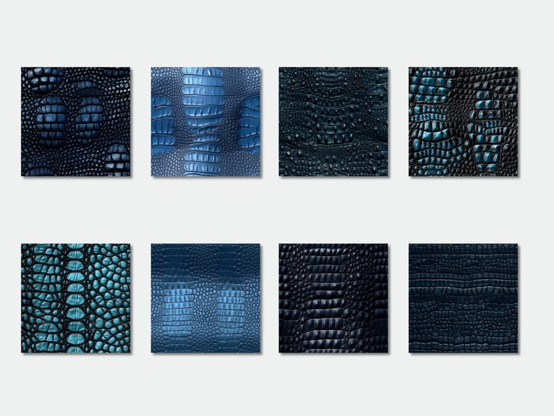 Blue Crocodile Leather Digital Paper Colored Exotic Animal - Etsy