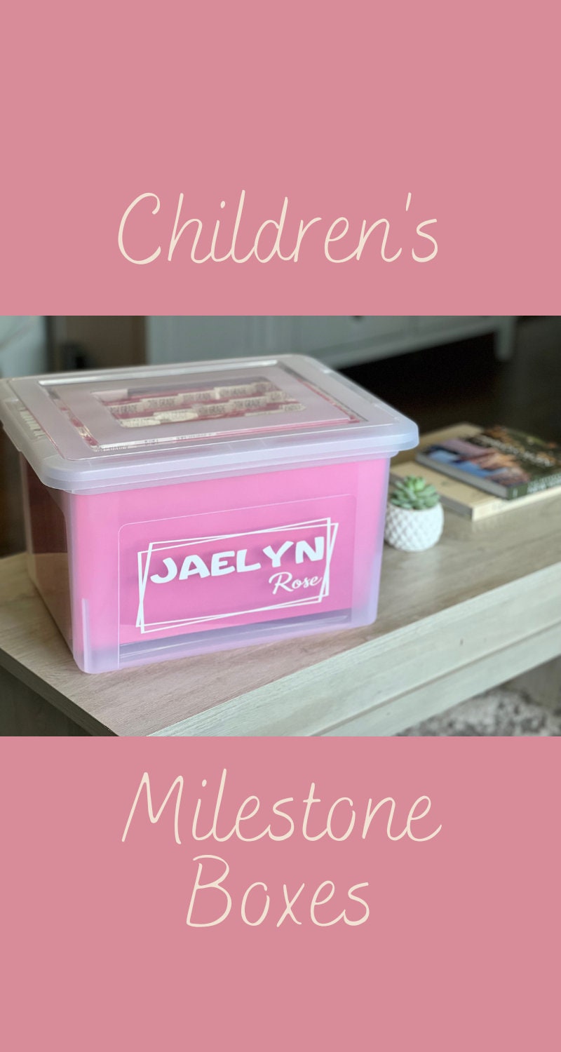 Children Milestone Box Kid Schoolwork Tote Boy Memory Box Girl - Etsy