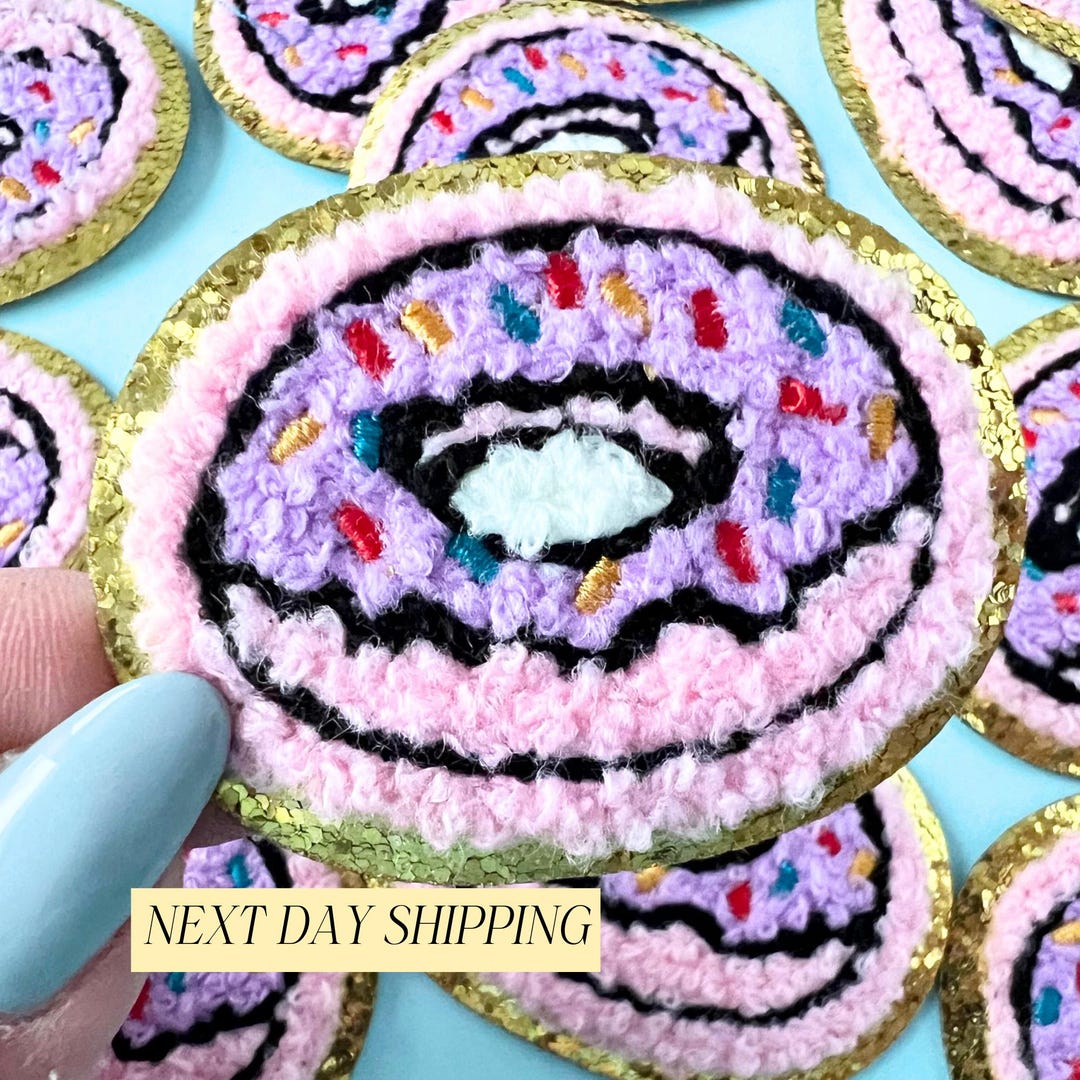 Pink Glitter Donut Patch: Kawaii Iron-on Applique - Etsy