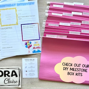 Printable Labels Kids Milestone Box Labels Kids File Box Editable ...