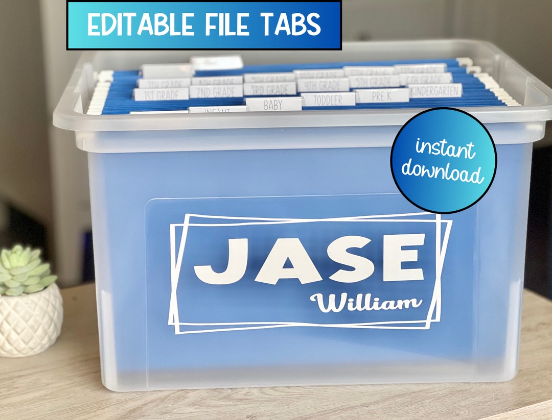 Printable Labels Kids Milestone Box Labels Kids File Box Editable ...
