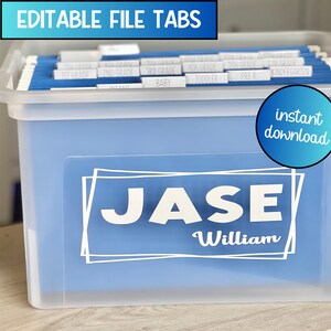Printable Labels Kids Milestone Box Labels Kids File Box Editable ...